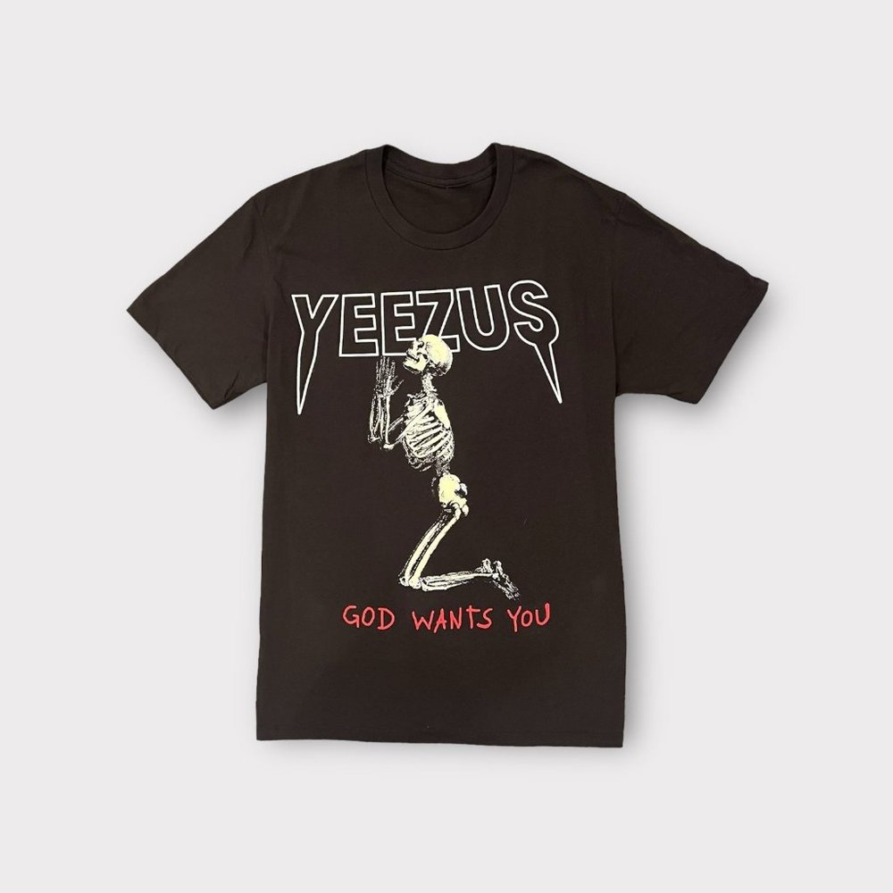 Yeezus God Wants You Praying Skeleton Black T-Shirt L… - Gem
